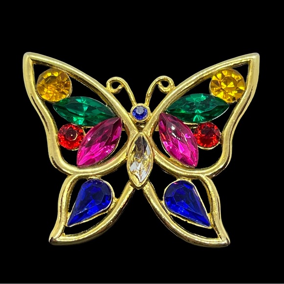 Two Sisters | Jewelry | Two Sisters Vintage Colorful Butterfly Gold ...